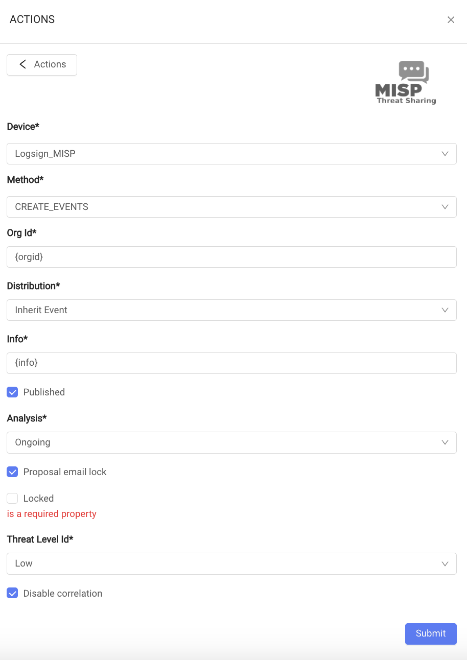 MISP RESPONSE INTEGRATION – Logsign Support Center