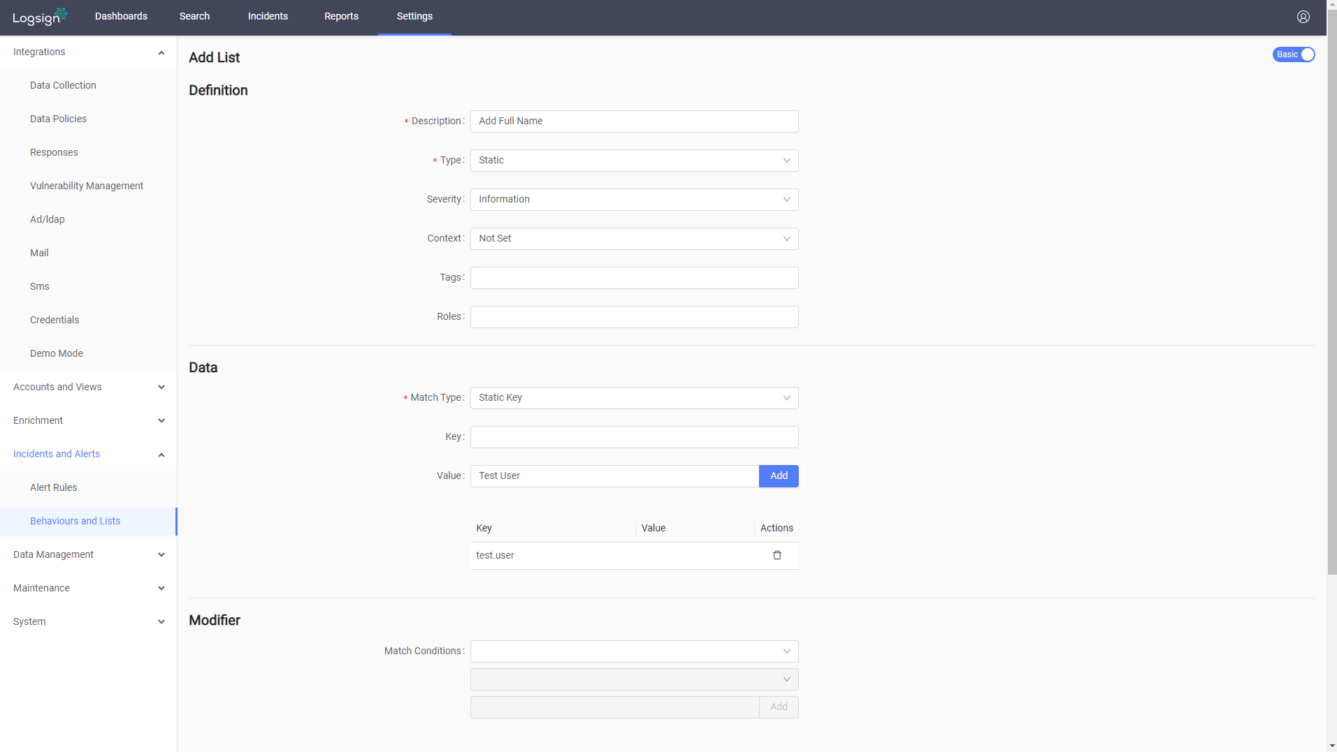 Understanding Static List – Logsign Support Center